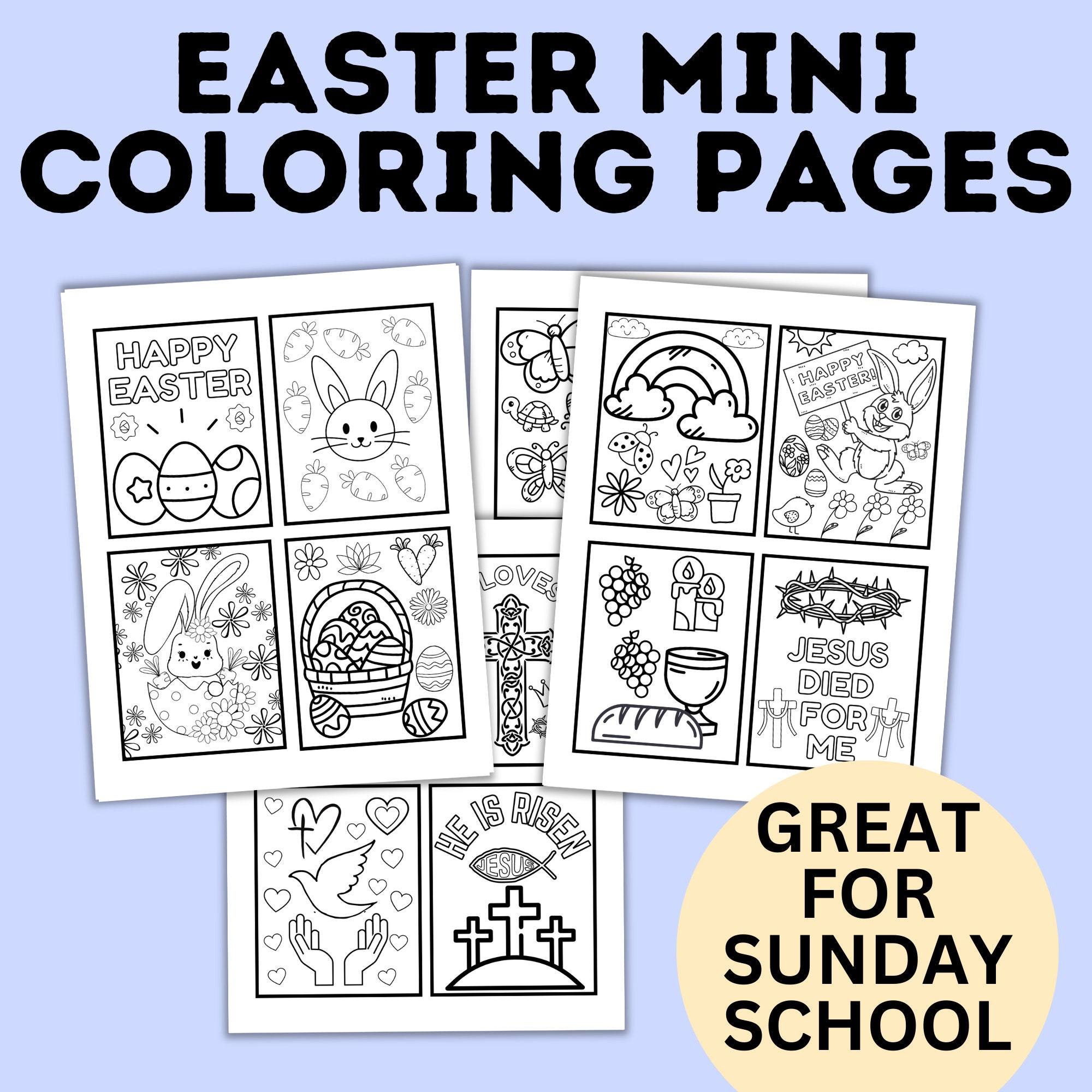 Easter Mini Coloring Pages for Kids Easter Crafts Kids Coloring Pages ...