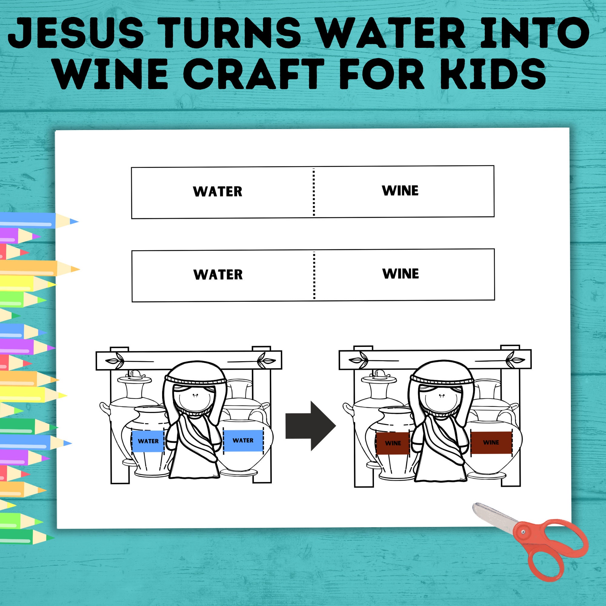 Jesus Craft Bible Craft Water Into Wine Craft Jesus Miracles Craft Kids ...