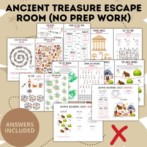 Ancient Treasure Escape Room for Kids Ages 9-13 No Prep Work | Kids ...