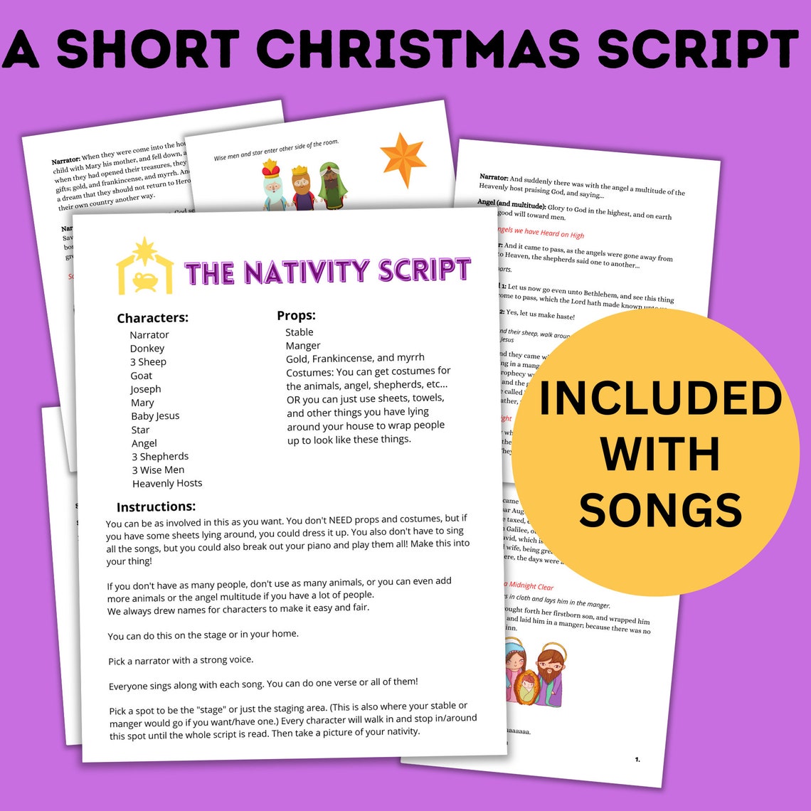 The Nativity Scene for Kids | the Nativity Skit | Nativity Script | Act ...
