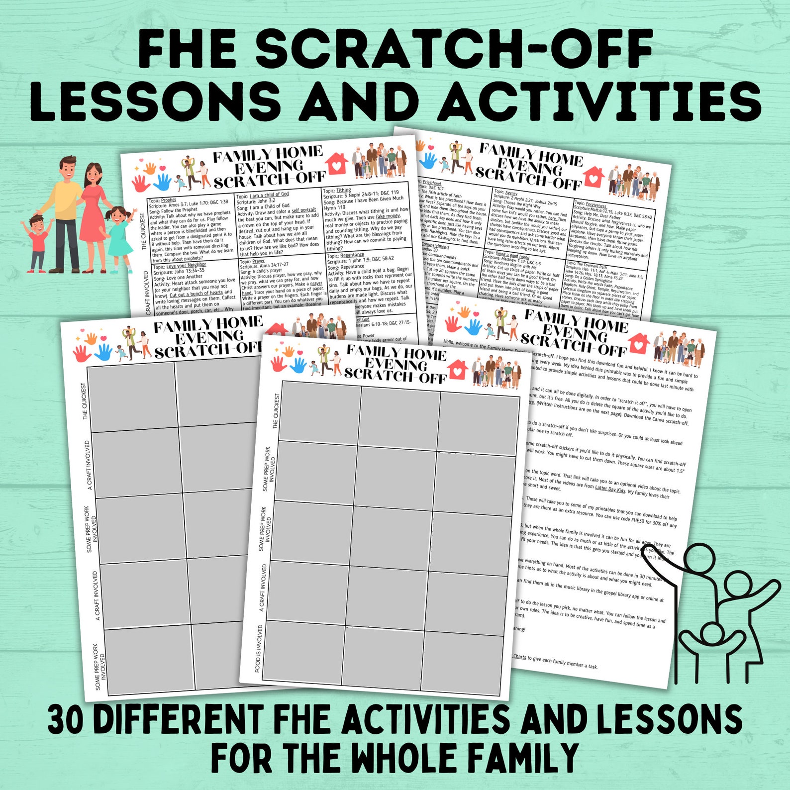 Family Home Evening Activities | FHE Lessons | FHE Scratch-off ...