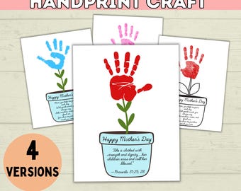 Mom Handprint Art Craft - Etsy