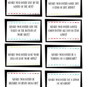 Would You Rather for Kids Question Cards for Kids Kids - Etsy