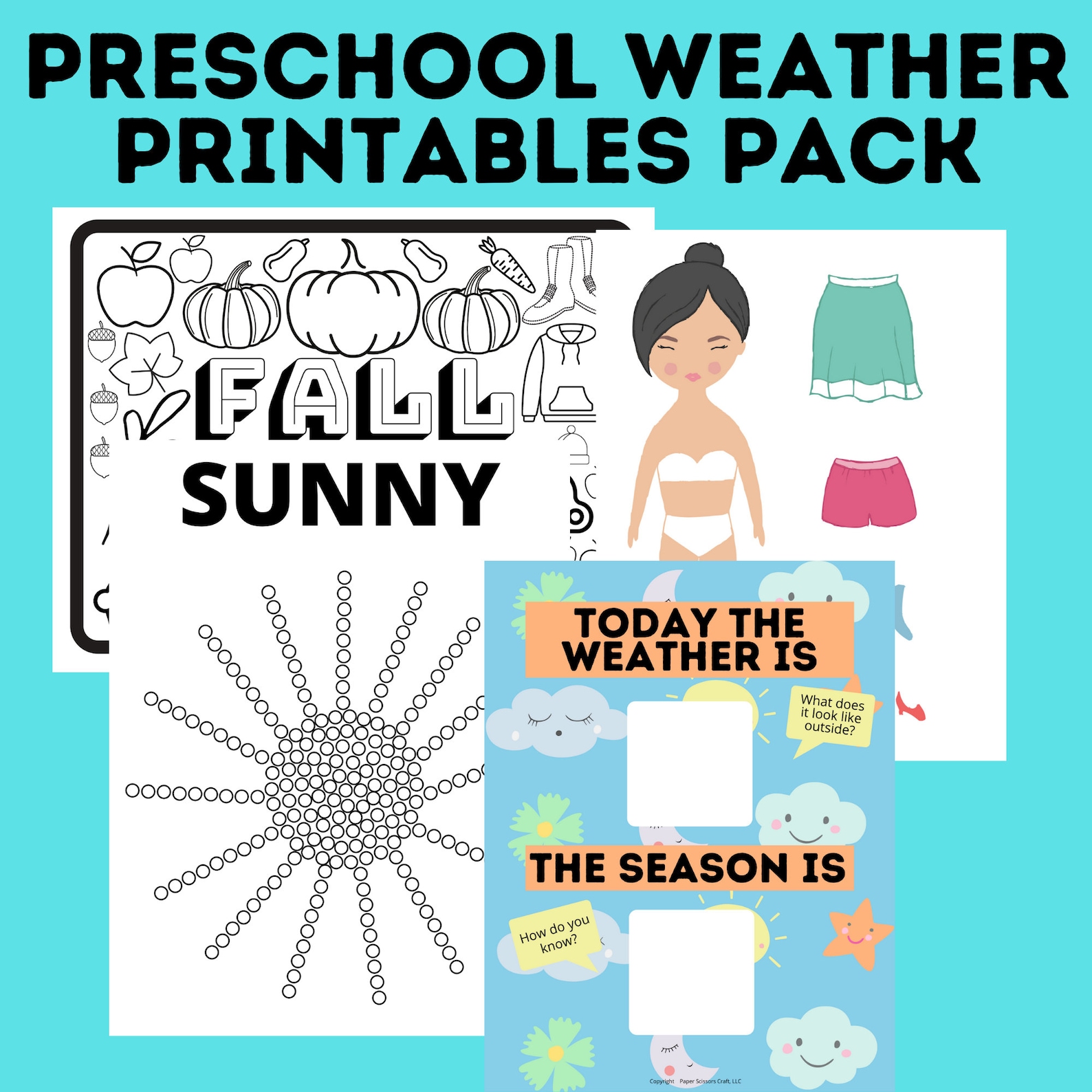 Preschool Weather Activities Printable Pack | Preschool Printables - Etsy