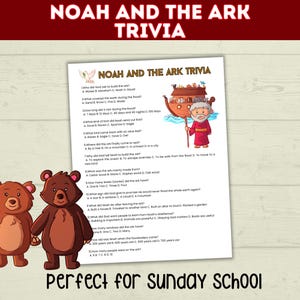 Noah's Ark Trivia Game Printable Old Testament Activity, Sunday School ...