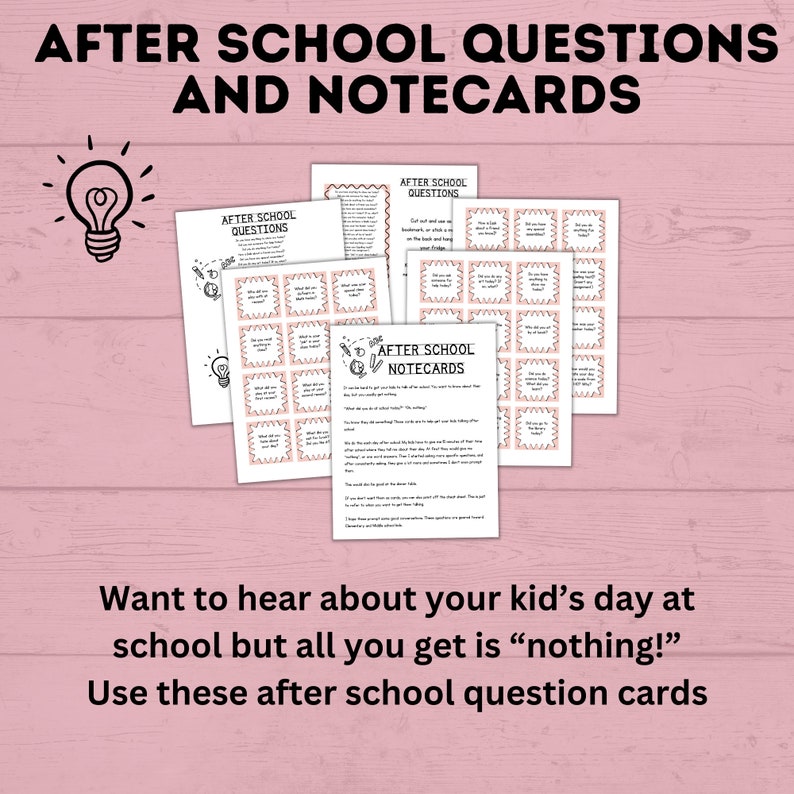 After School Questions for Kids | Kids Questions | Kids Notecards ...