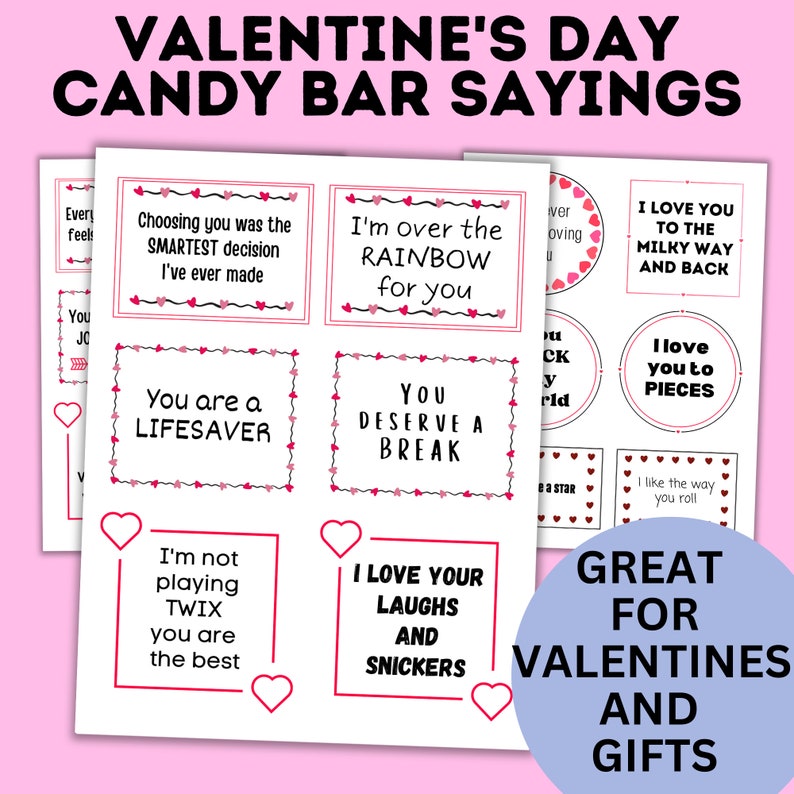Valentine's Day Candy Bars Sayings | Candy Bar Sayings | Valentine's ...