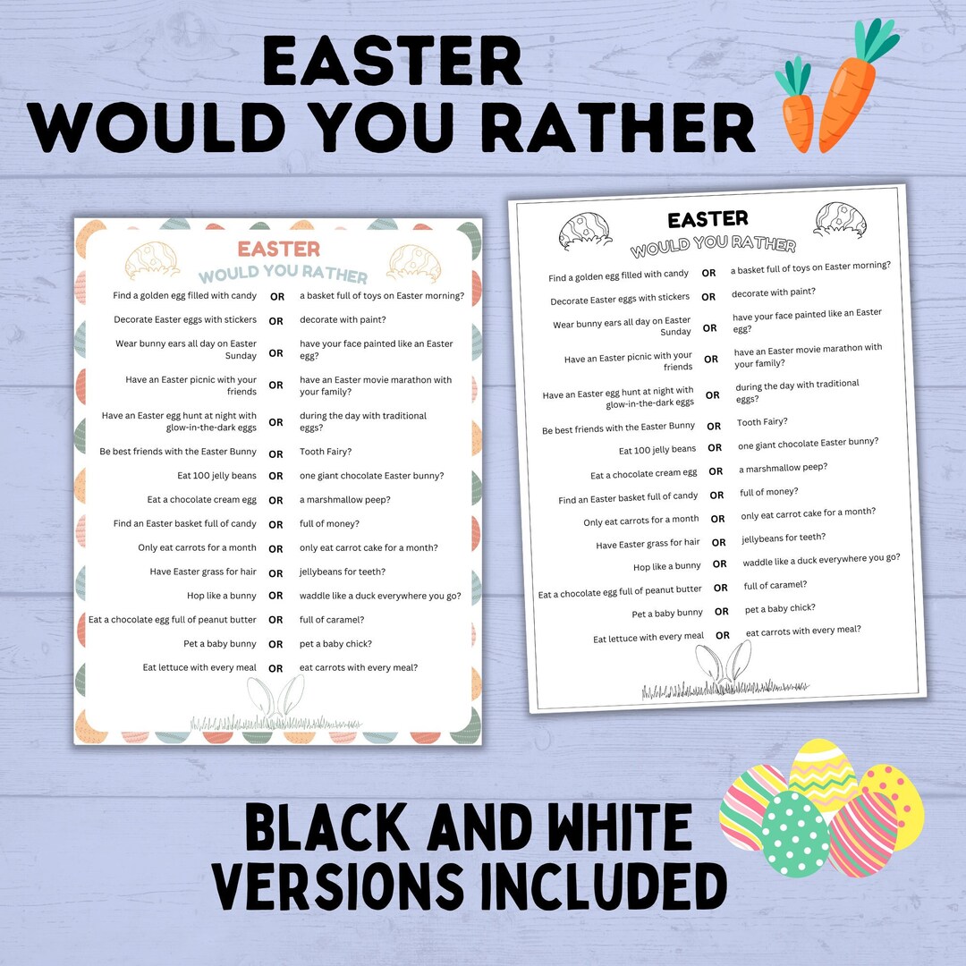 Easter Would You Rather for Kids | Easter Activities | Easter ...