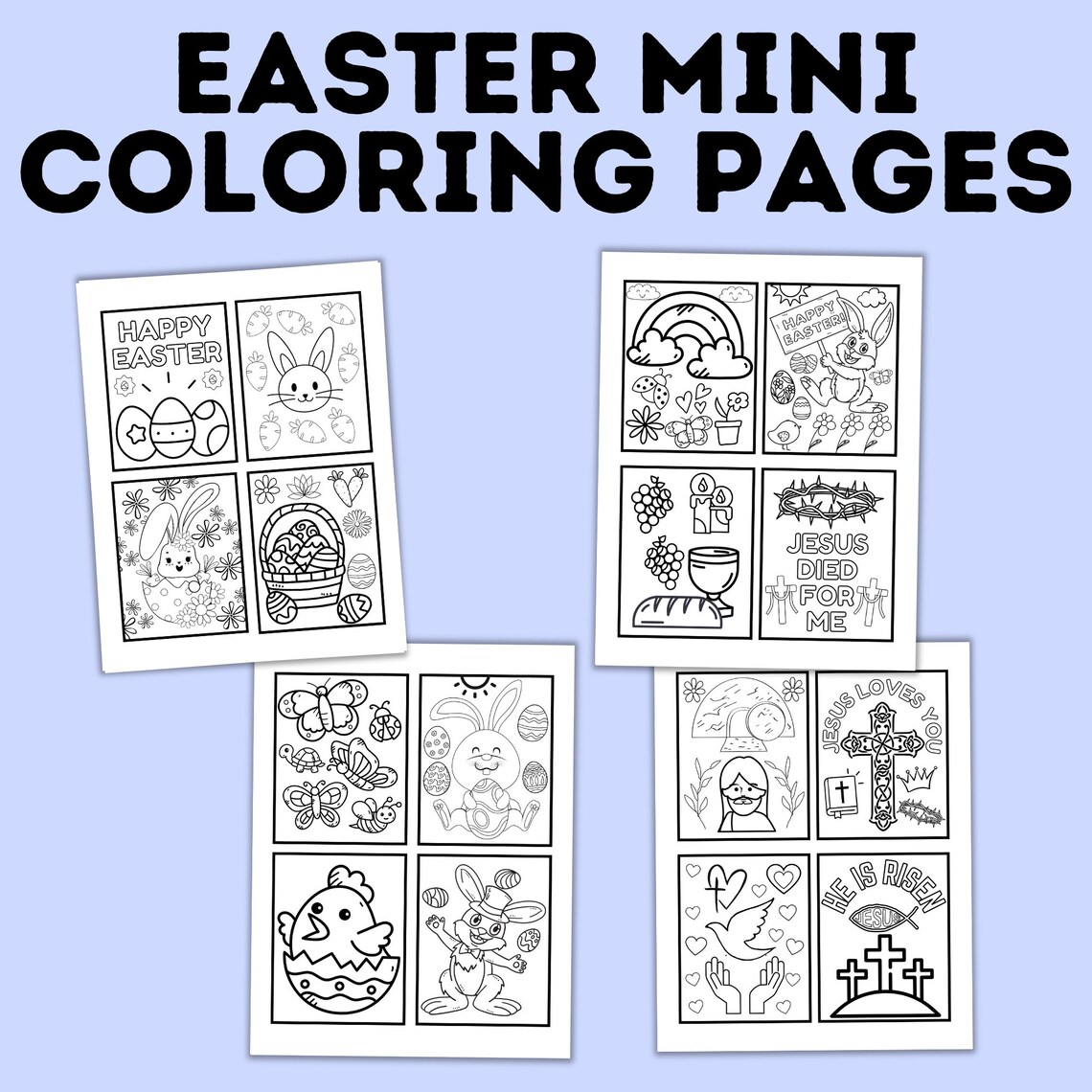 Easter Mini Coloring Pages for Kids Easter Crafts Kids Coloring Pages ...