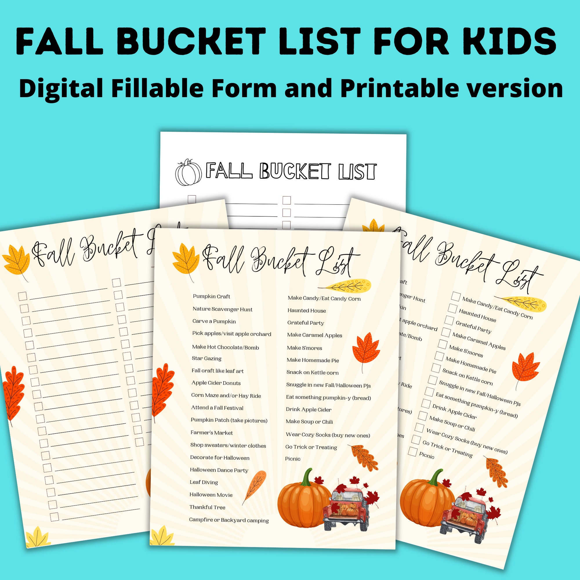Fall Bucket List for Kids | Fall Activities | Fall Crafts | Seasonal ...