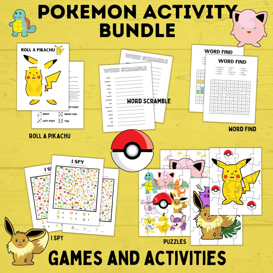 Pokemon Activity Bundle for Kids | Pokemon Printables | Pokemon Party ...