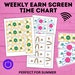 Weekly Earn Screen Time Chart for Kids | Screen Time Chart | TV Chart ...