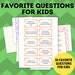What's Your Favorite Questions for Kids Cards | Question Cards for Kids ...