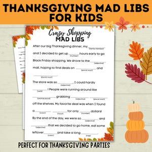 Thanksgiving Mad Libs for Kids | Thanksgiving Games | Kids Games ...