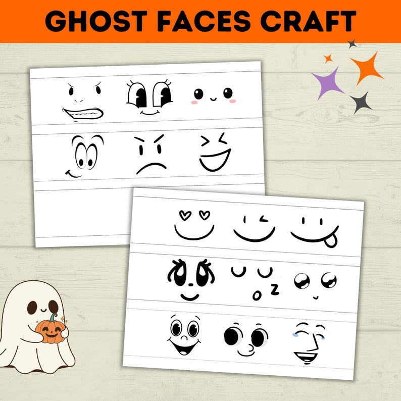 Ghost Craft Ghost Faces Craft Halloween Craft Kids Craft Craft Template ...