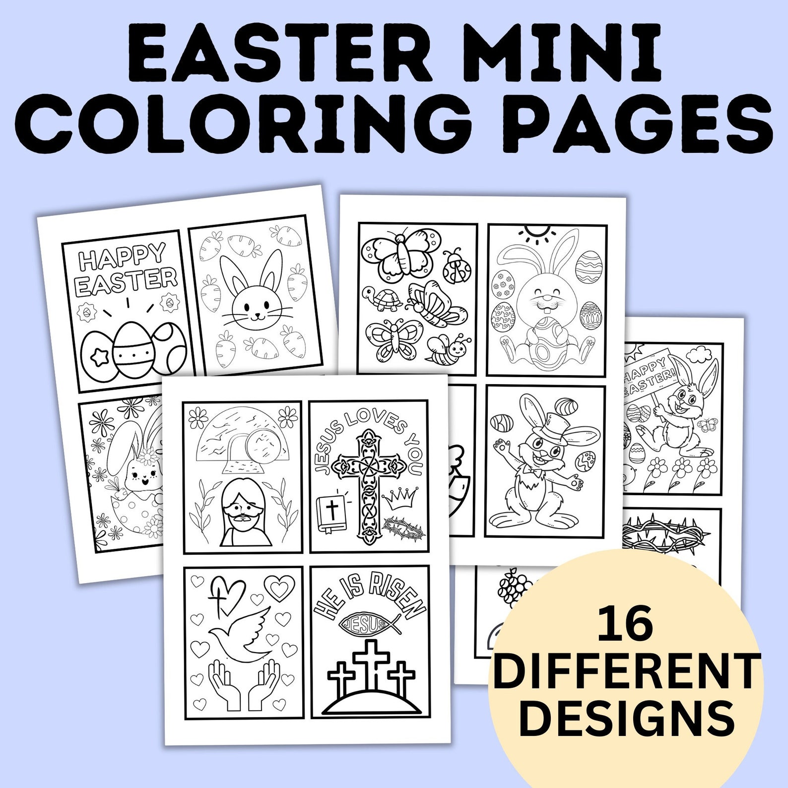 Easter Mini Coloring Pages for Kids Easter Crafts Kids Coloring Pages ...