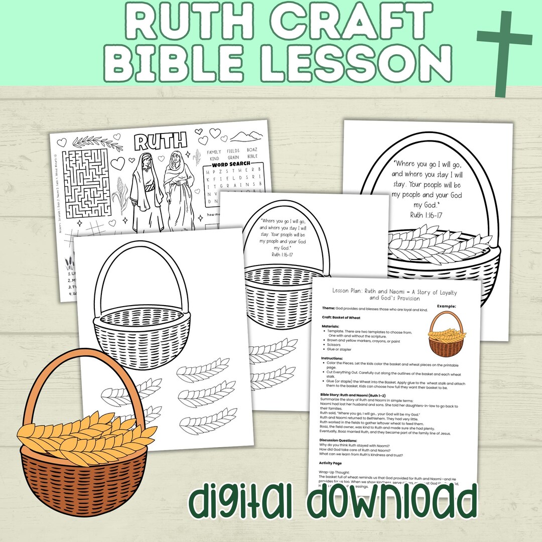Ruth Craft | Ruth Activity | Bible Craft | Bible Activity Page | Bible ...