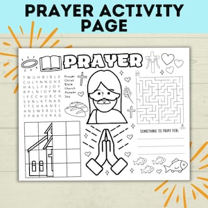 Prayer Craft, Prayer Activity Page for Kids, Sunday School Activity ...