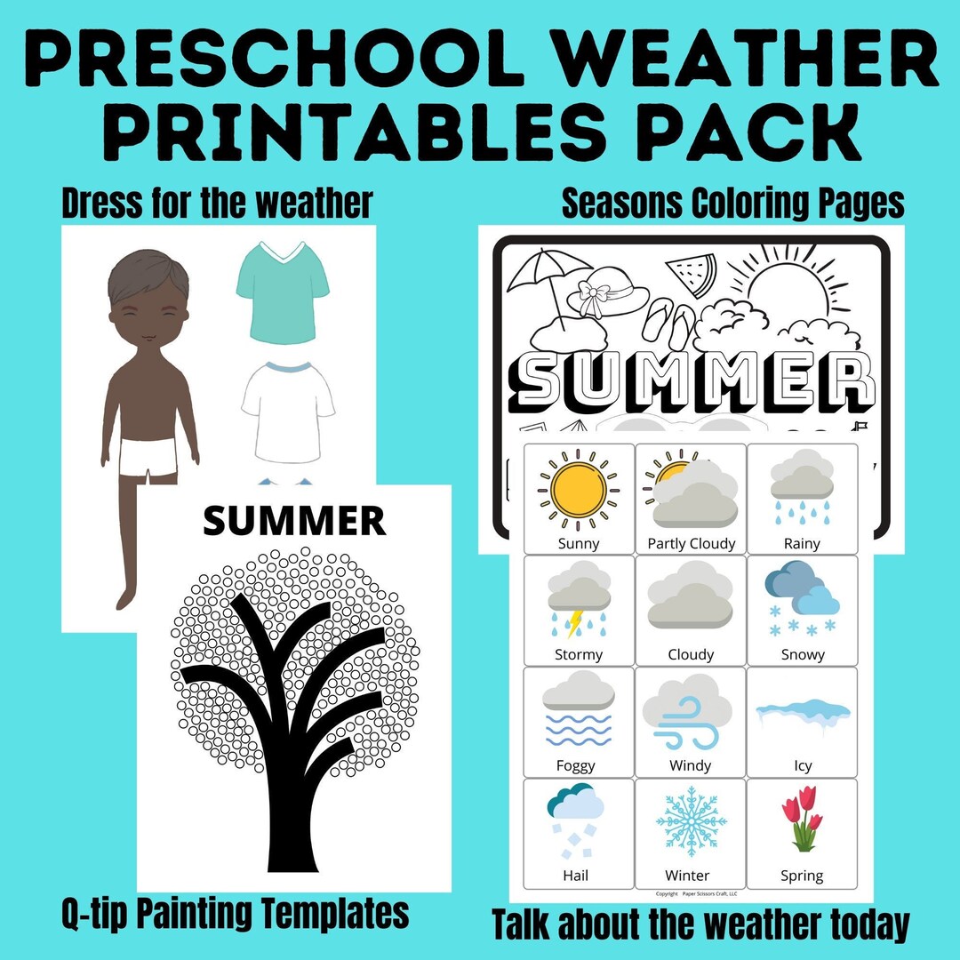 Preschool Weather Activities Printable Pack | Preschool Printables - Etsy