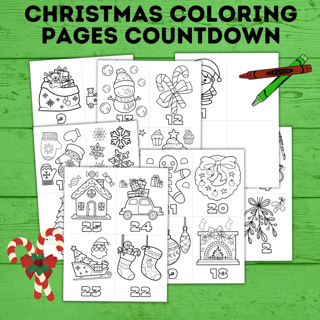 Christmas Countdown Coloring Pages for Kids | Kids Coloring Pages ...