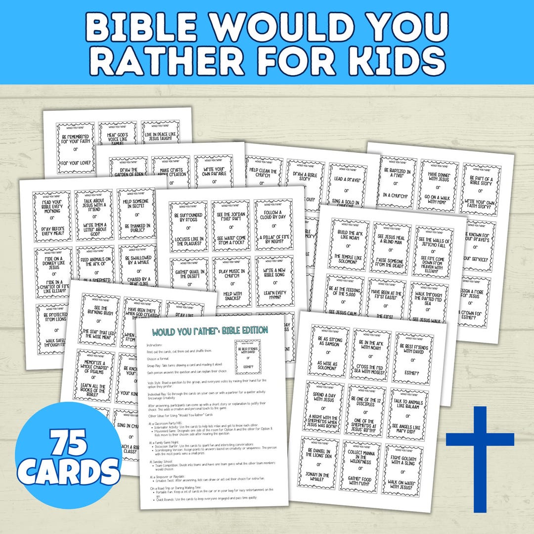 Bible Games for Kids | Would You Rather Bible Edition for Kids | Church ...