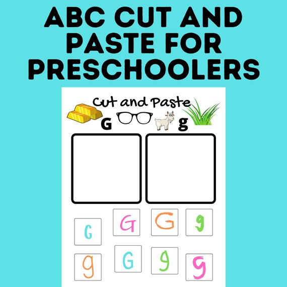 ABC Cut and Paste Preschool Learning Activity | Etsy