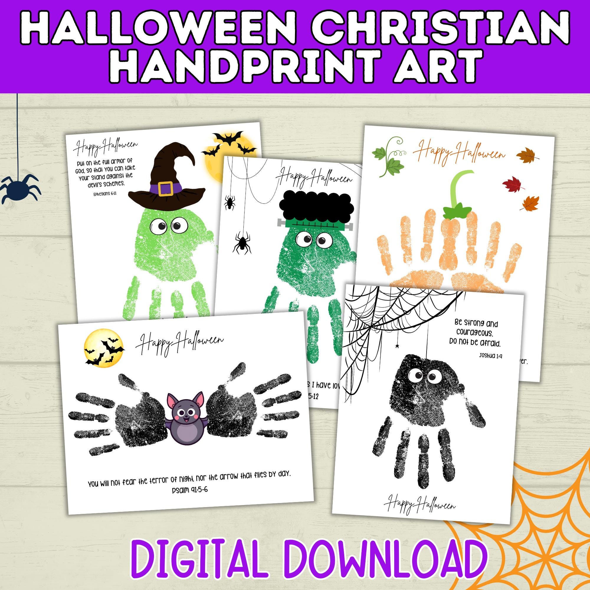 Halloween Christian Handprint Art for Kids | Bible Halloween Art ...