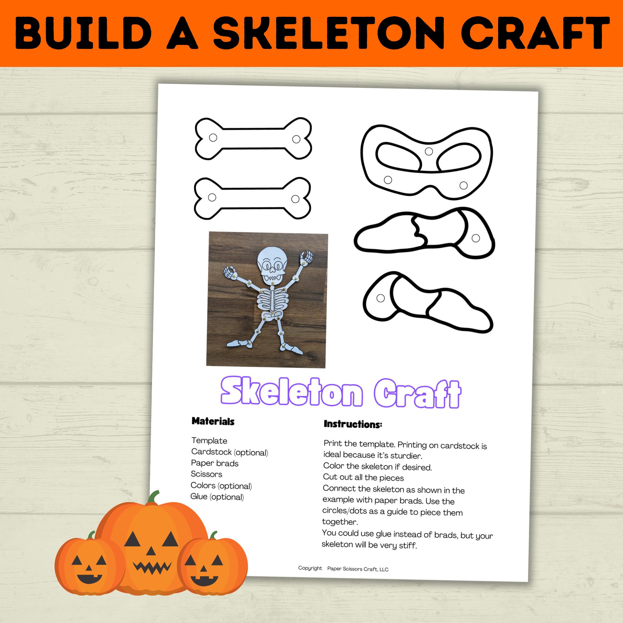 Skeleton Craft | Build a Skeleton | Halloween Craft | Kids Craft ...