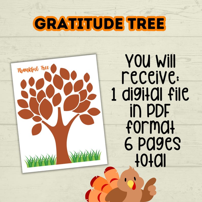 Thankful Tree Activity for Kids, November Thanksgiving Tree, Gratitude ...