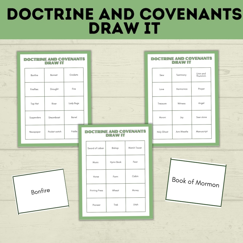 Doctrine and Covenants Draw-it Game, Come Follow Me, Family Night Game ...