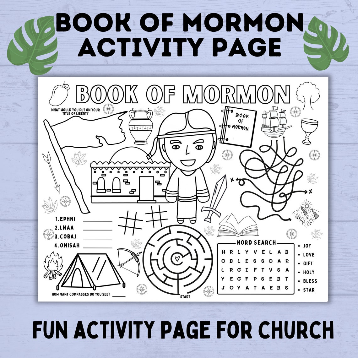 Book of Mormon Activity Page for Kids Book of Mormon Lesson Book of ...
