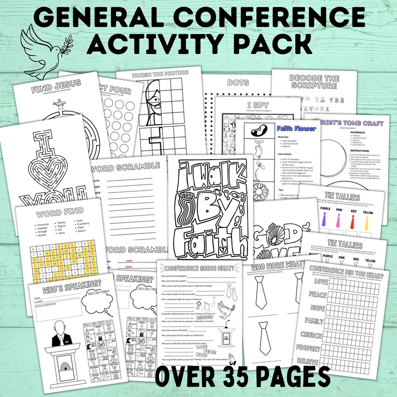 General Conference Activity Pack for Kids | Activity Pages for Kids ...