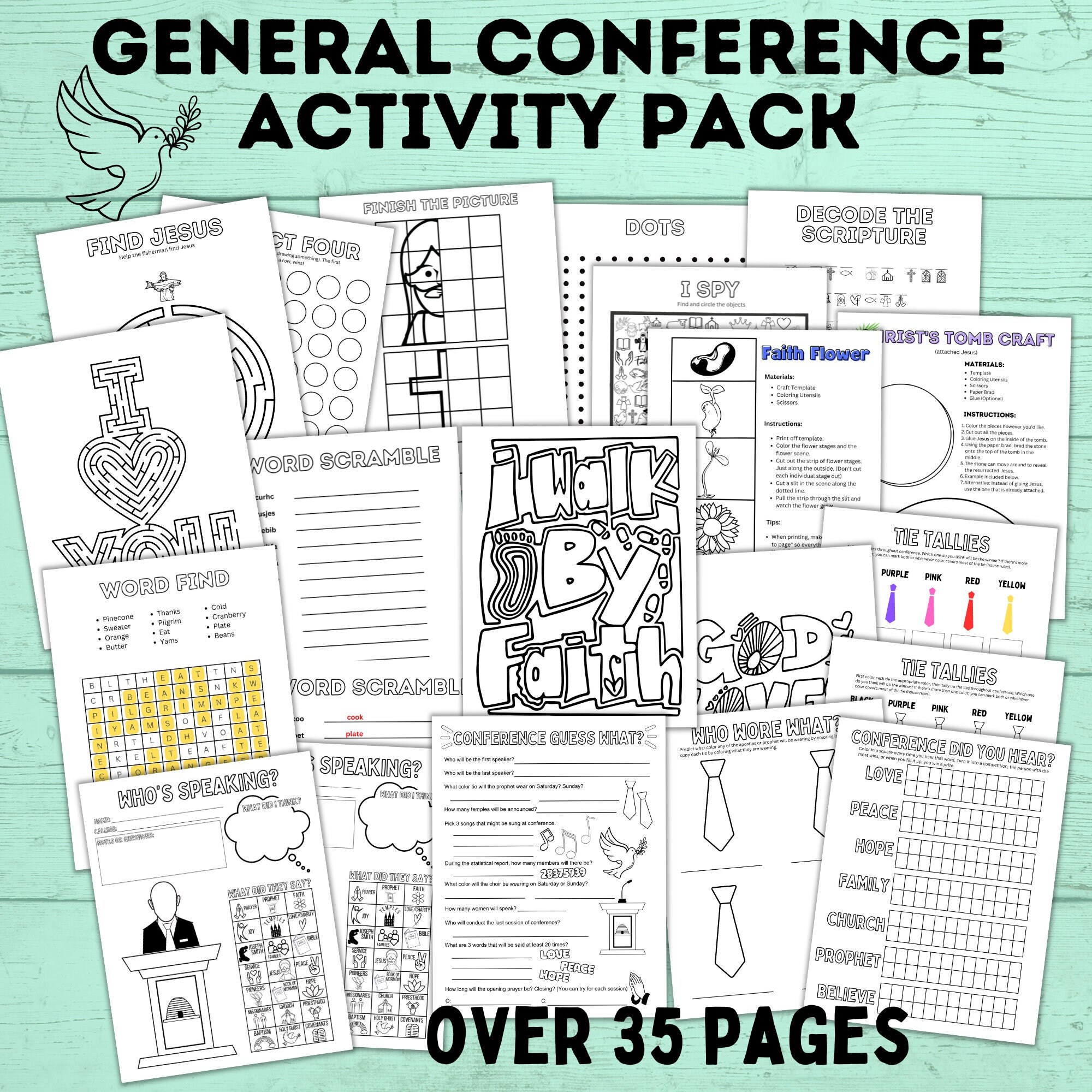 General Conference Activity Pack for Kids | Activity Pages for Kids ...