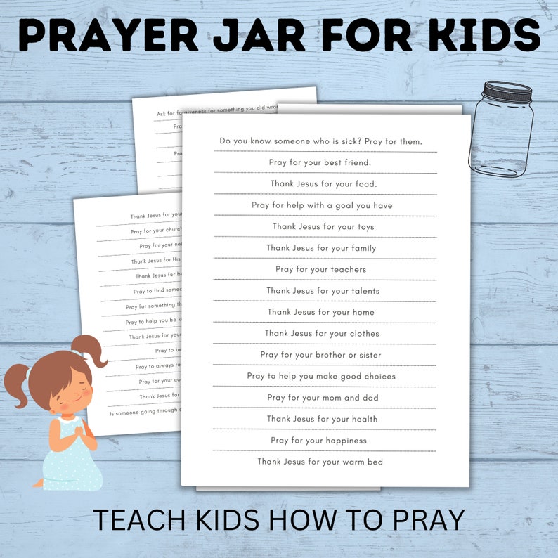 Prayer Prompts for Kids | Prayer Activities for Kids | Prayer Cards ...