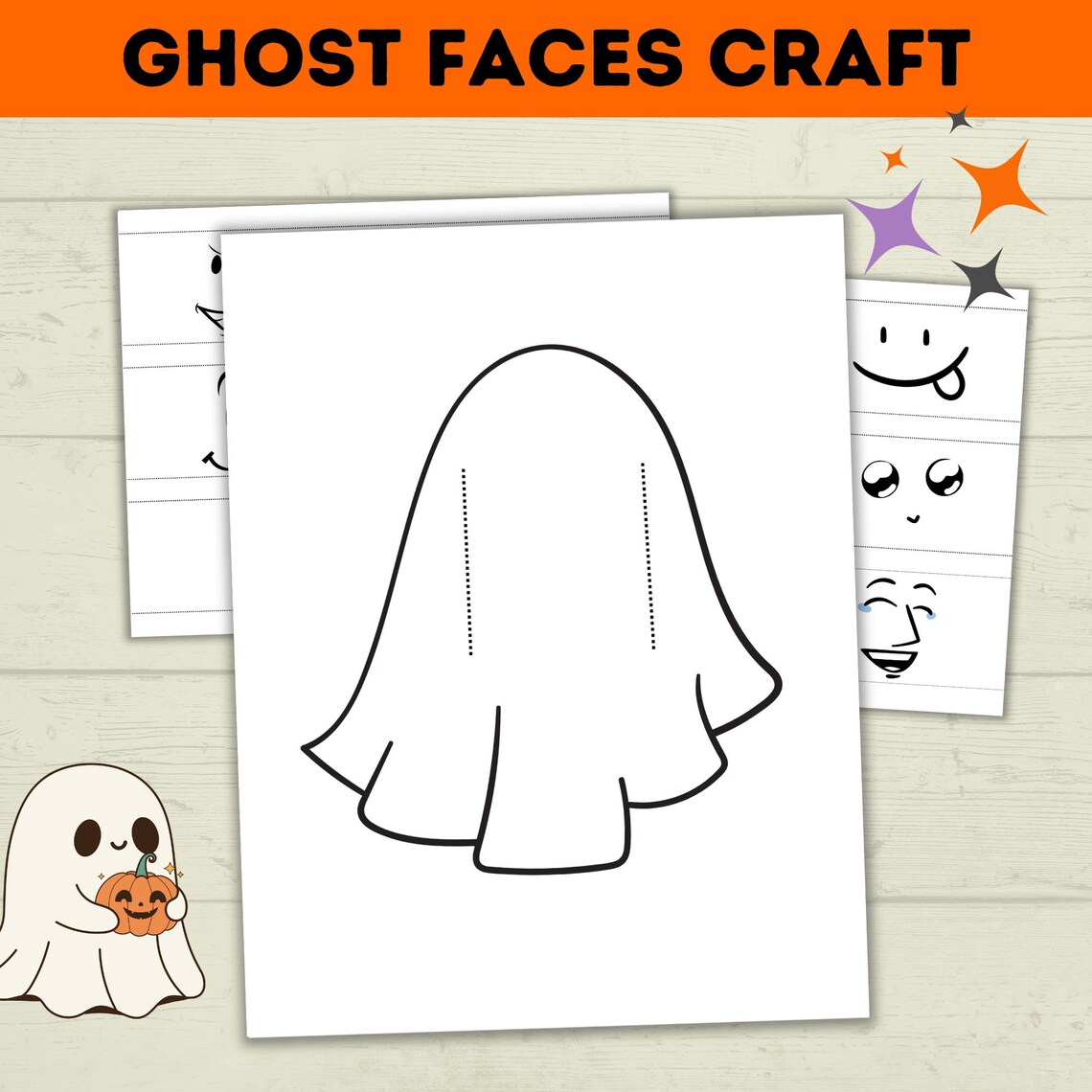 Ghost Craft | Ghost Faces Craft | Halloween Craft | Kids Craft | Craft ...