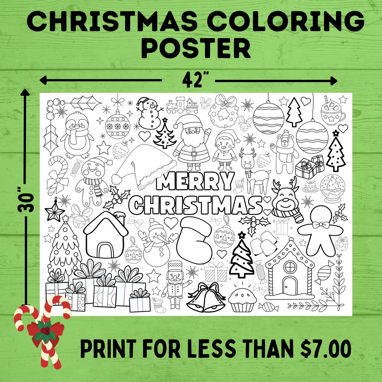 Christmas Coloring Poster for Kids | Coloring Pages for Kids | Kids ...