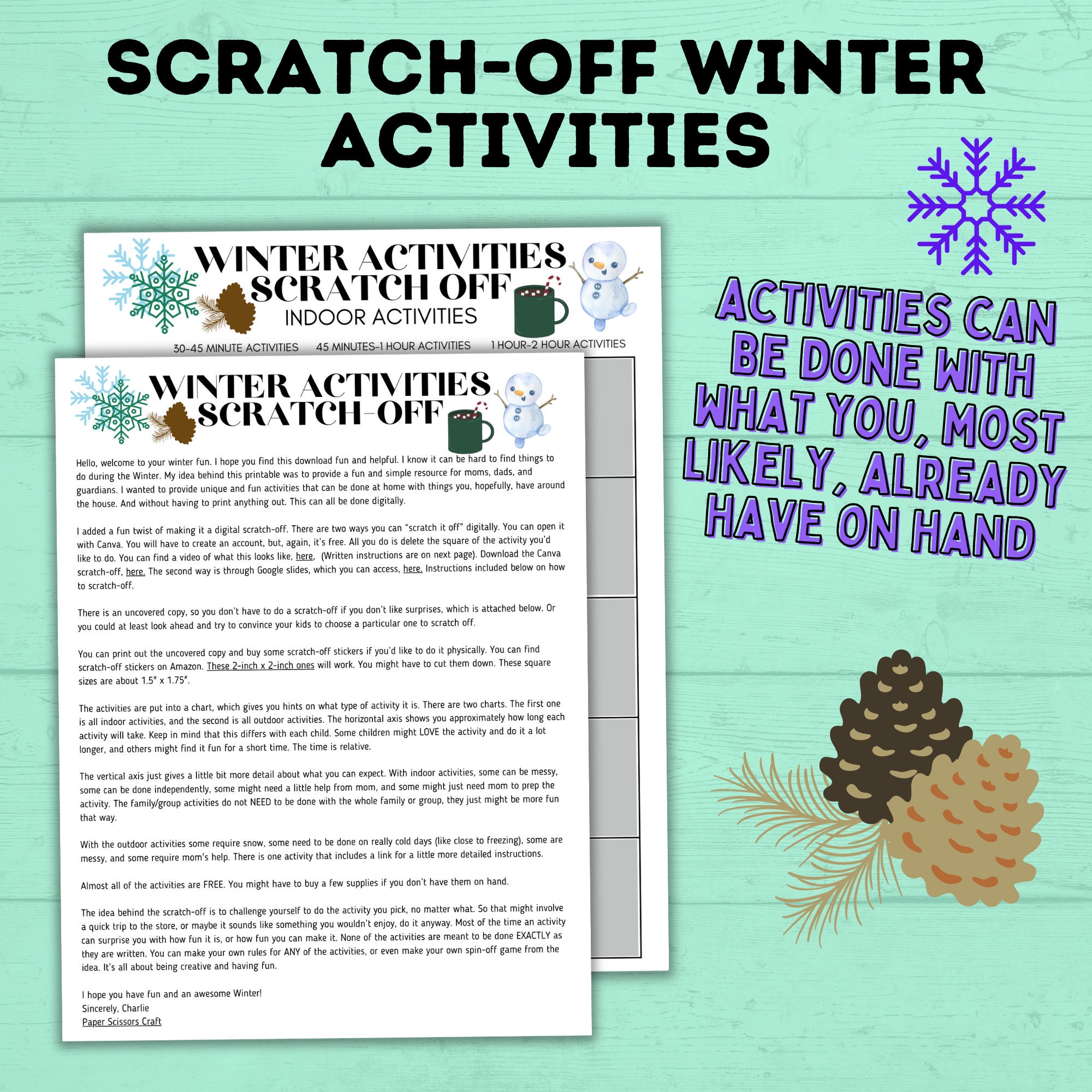 Winter Printable | Winter Activities for Kids | Winter Scratch-off ...