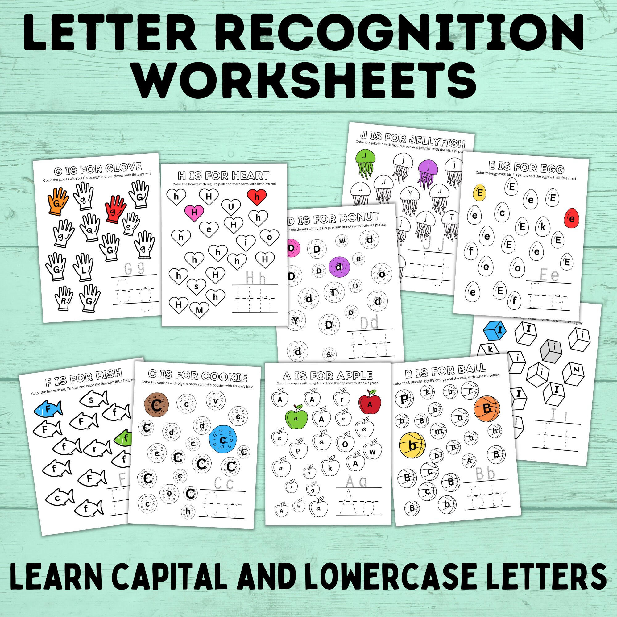 Letter Recognition Worksheets for Preschoolers and Toddlers | Toddler ...