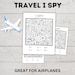 I Spy Travel Fun Printable Game for Kids, Airplane Activity, Road Trip ...