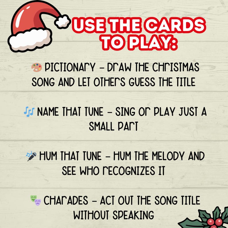 Christmas Printable Song Party Game for Kids and Family, Draw It ...