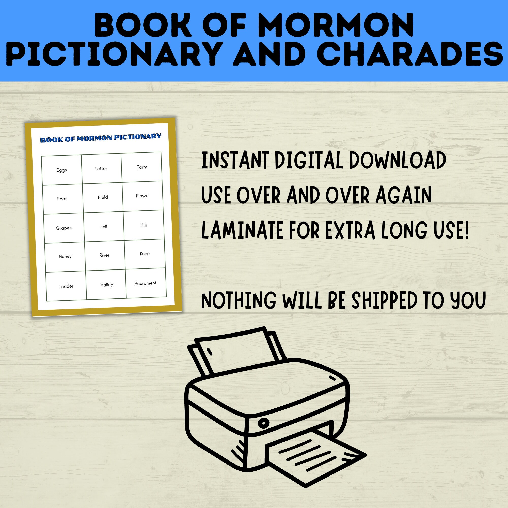 Book of Mormon Pictionary and Charades | Book of Mormon Games | Youth ...