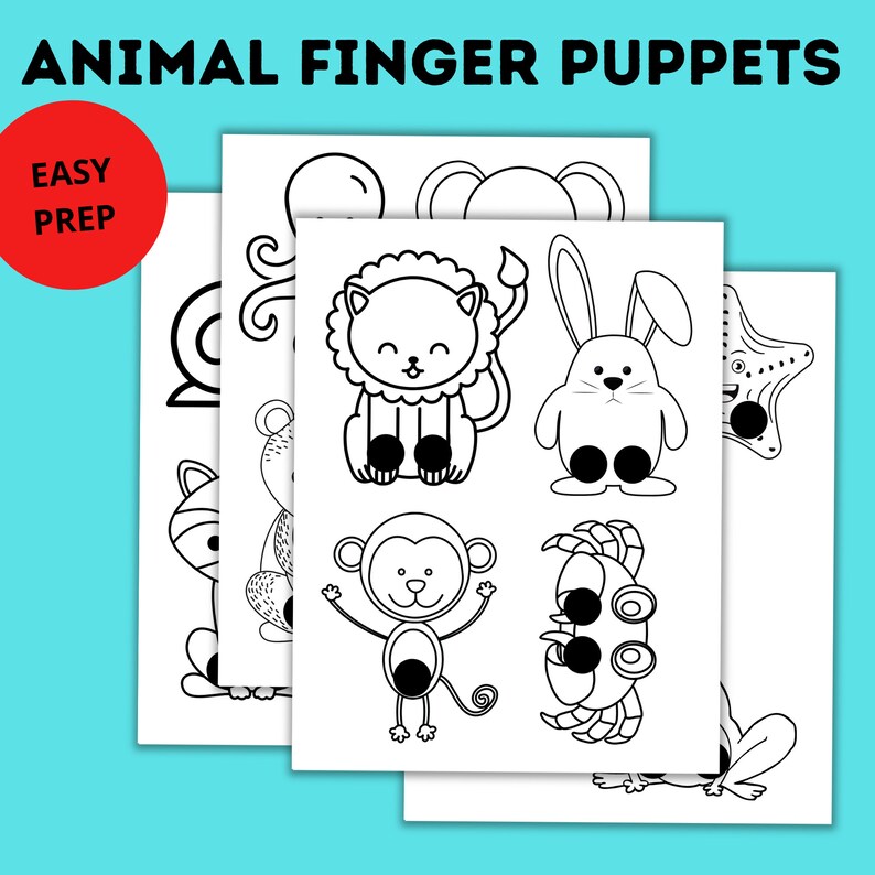 Animal Finger Puppets Paper Finger Puppets to Color - Etsy