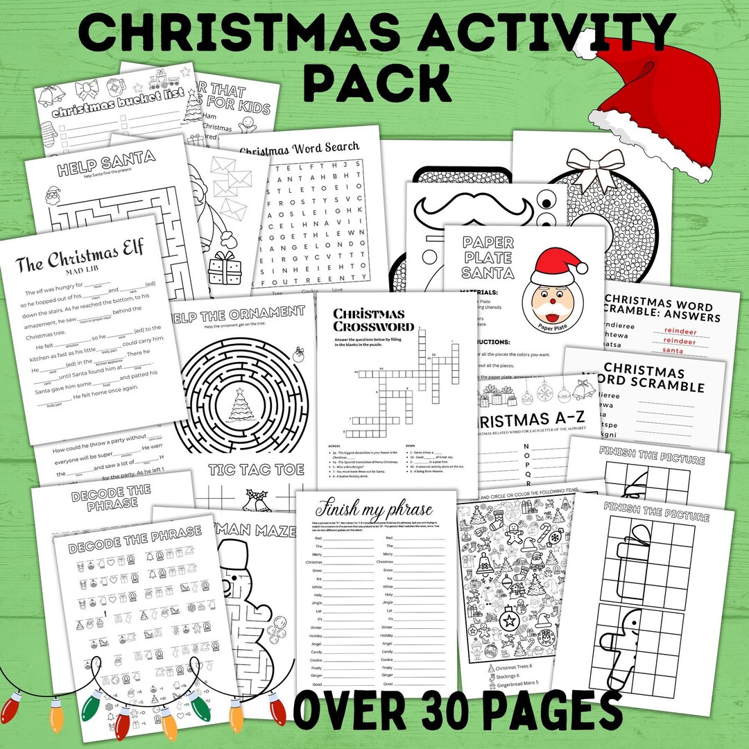 Kids Christmas Printables |christmas Activity Pack for Kids | Kids ...
