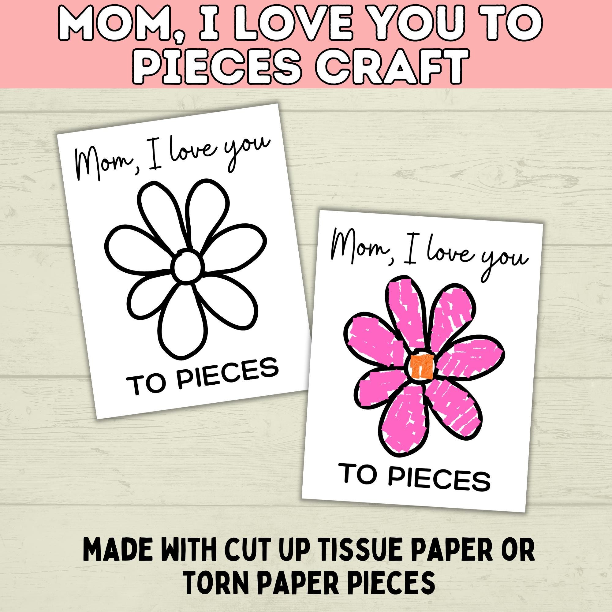 Mother's Day Craft Printable: I Love You to Pieces Card (PDF) - Etsy