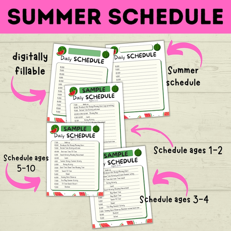Summer Planner | Summer Schedule | Summer Activities | Summer Printable ...