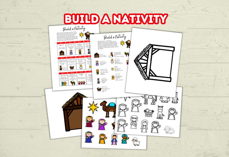 Build a Nativity Scene Activity Printable for Kids, Christmas ...