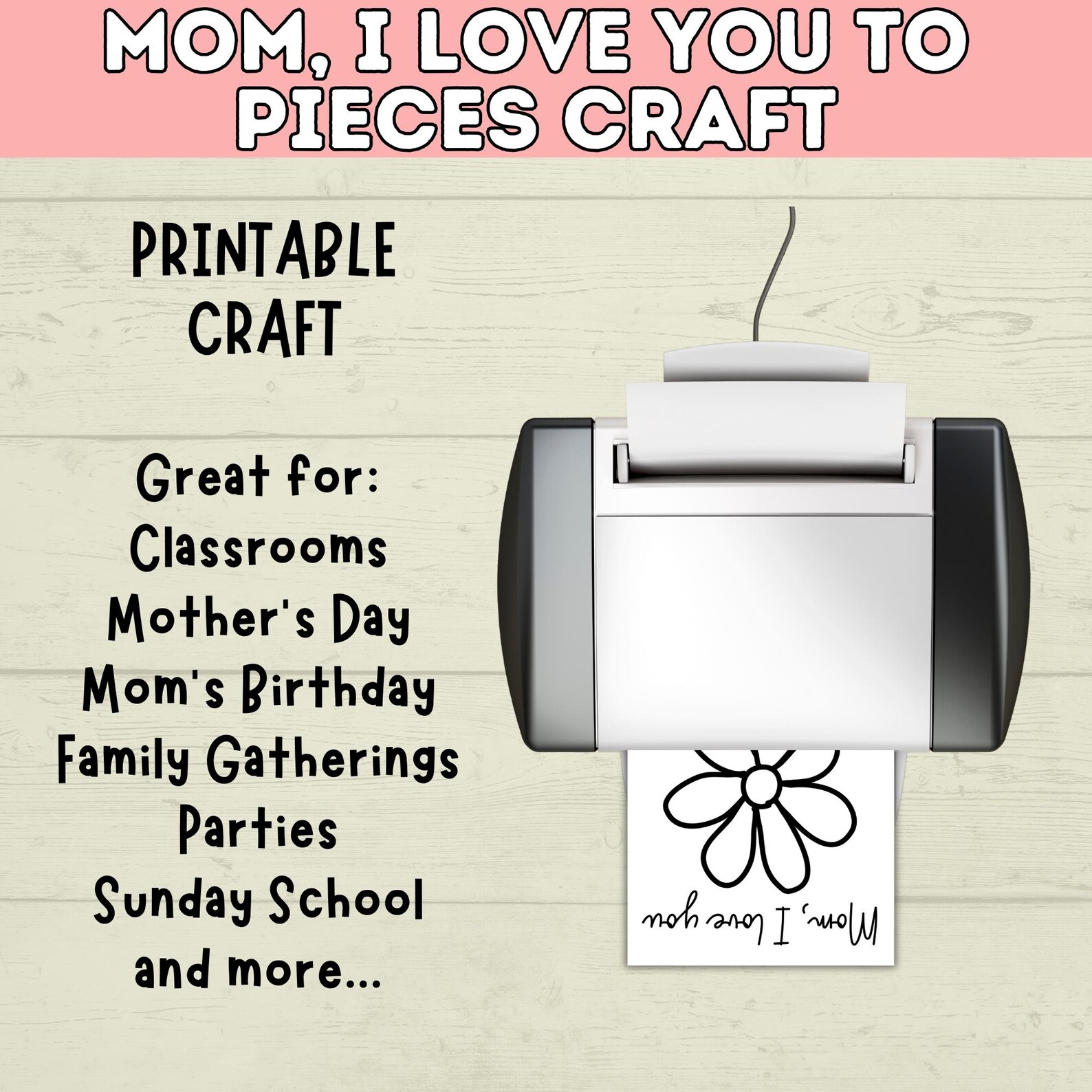 Mother's Day Craft Printable: I Love You to Pieces Card (PDF) - Etsy