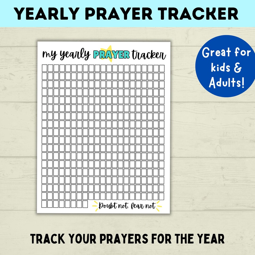 Yearly Prayer Tracker | Prayer Chart | Prayer Lessons | Primary Class ...