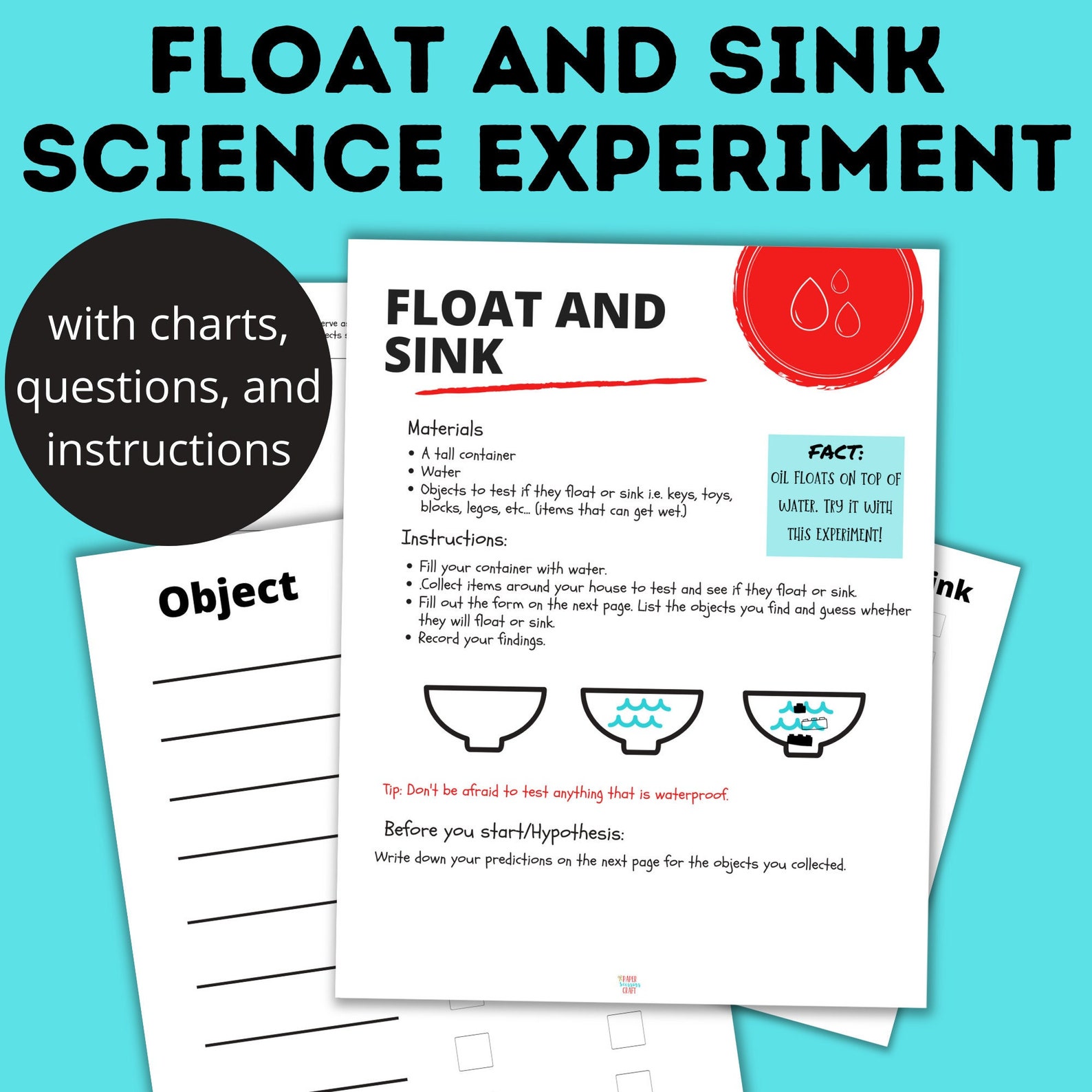 Float and Sink Science Experiment for Kids | Science Activities | STEM ...