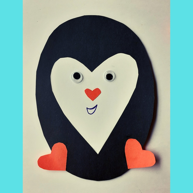 Penguin With Heart - Etsy
